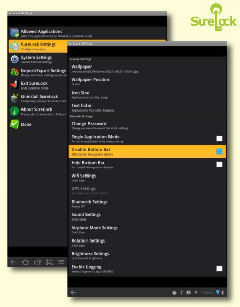 Disable bottom bar in Android phones and tablets with SureLock, SureFox and SureVideo - 42Gears ...