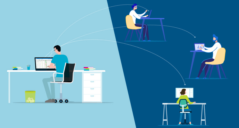 What are the benefits of using a remote desktop connection?